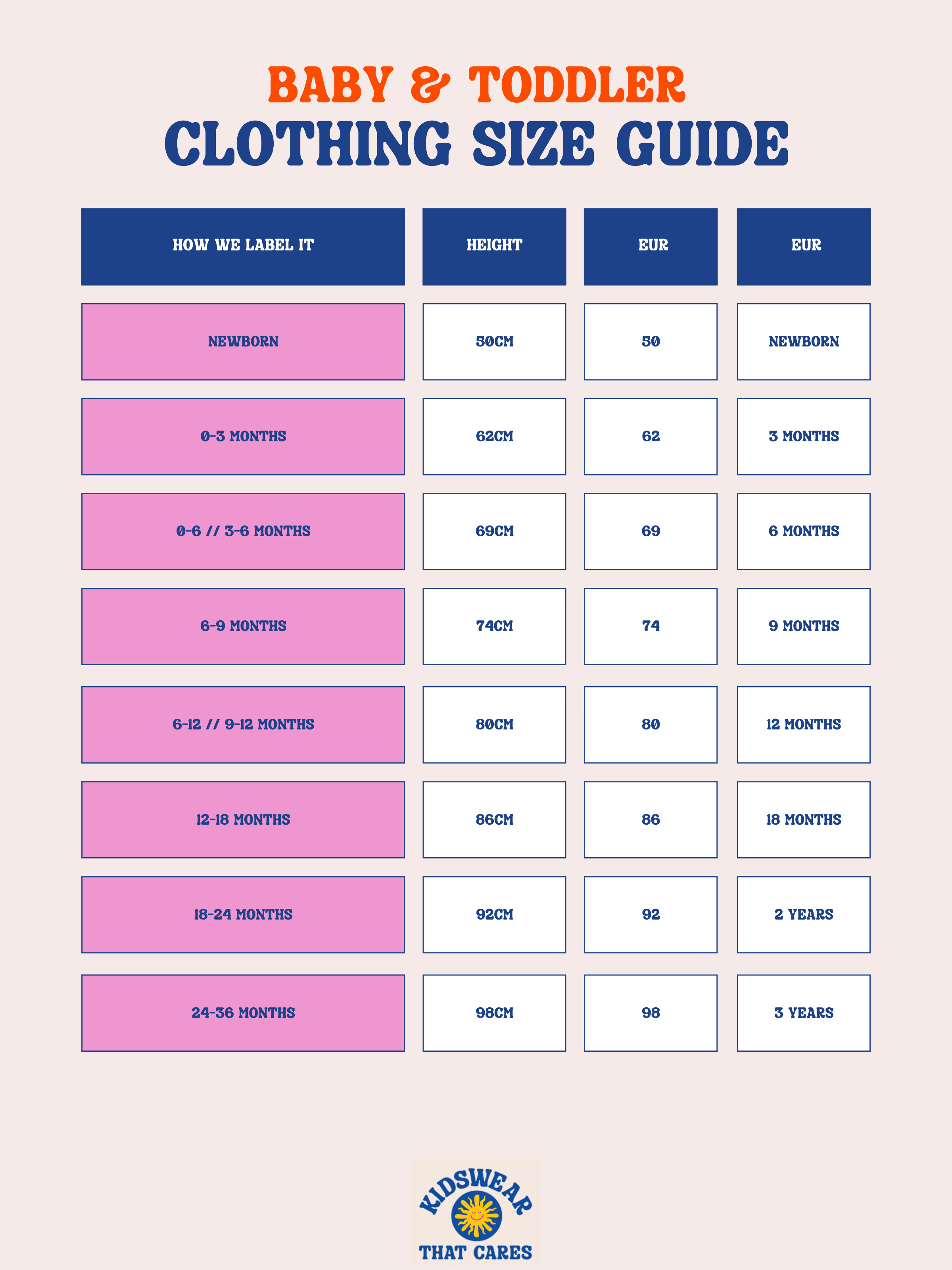 Clothing Size Chart MELYR Size Charts